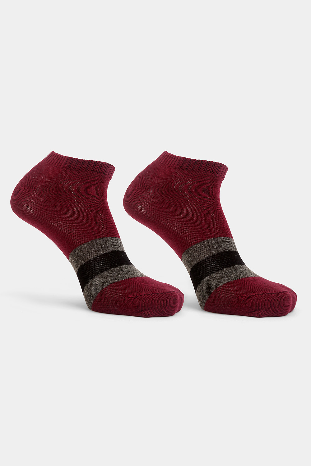 Striped Socks Maroon - TiE HOUSE