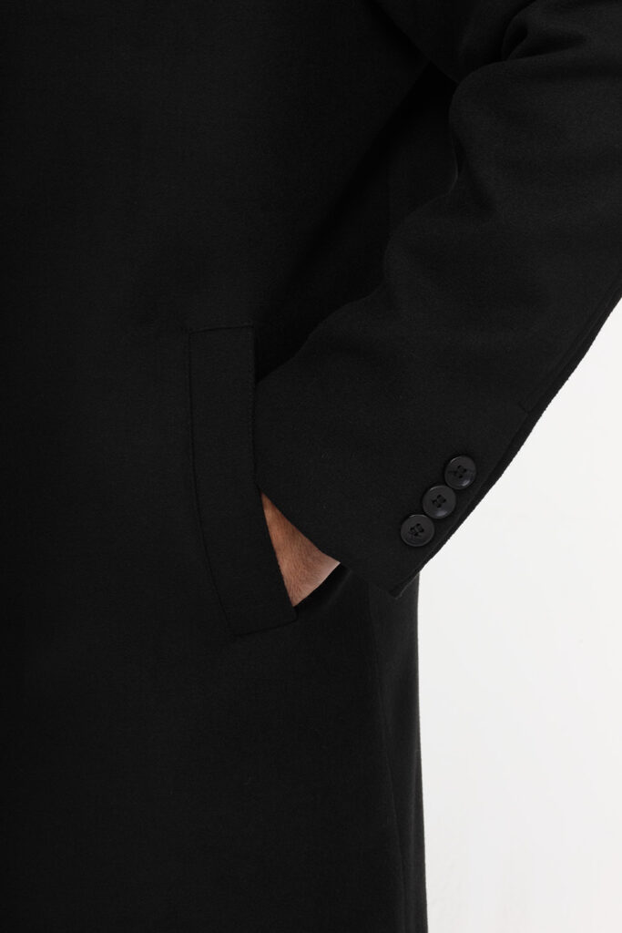 Regular Fit Coat Black - TIE HOUSE