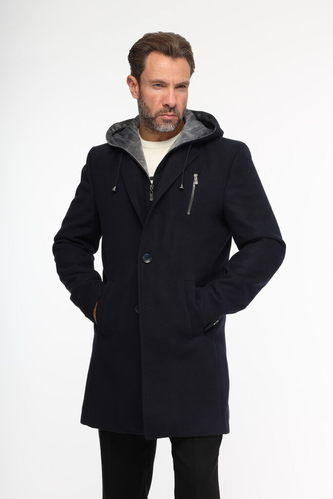 Regular Fit Coat Dark Blue - TIE HOUSE