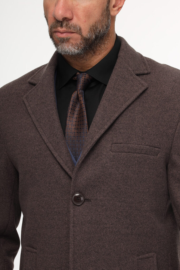 Regular Fit Coat Brown - TIE HOUSE