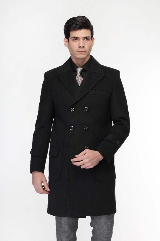Regular Fit Coat Black - TIE HOUSE