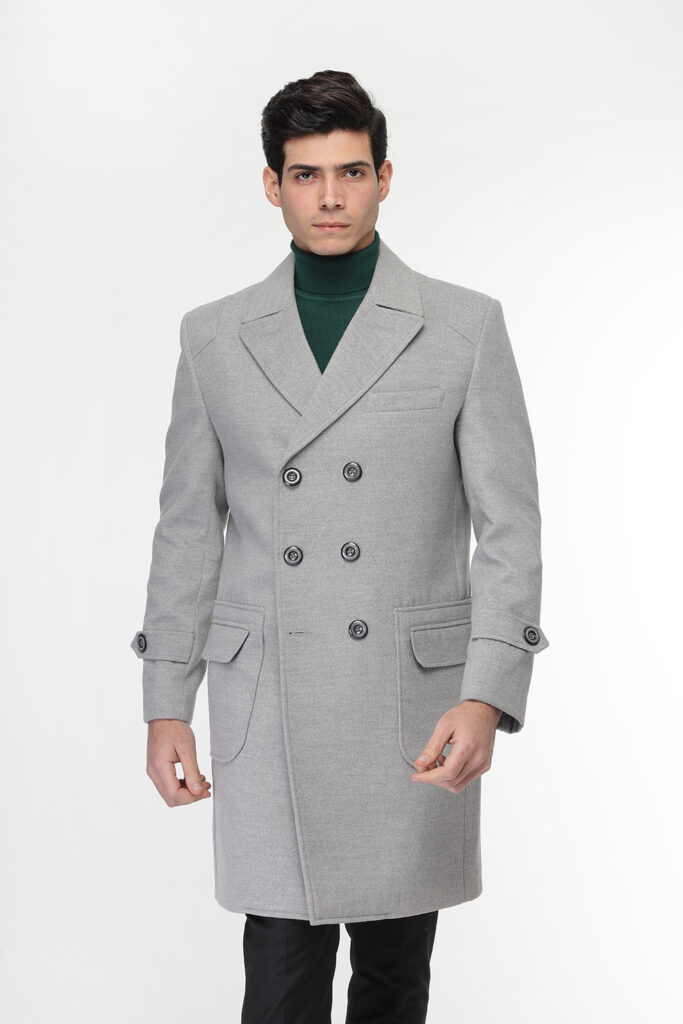 Regular Fit Coat Light Gray - TIE HOUSE