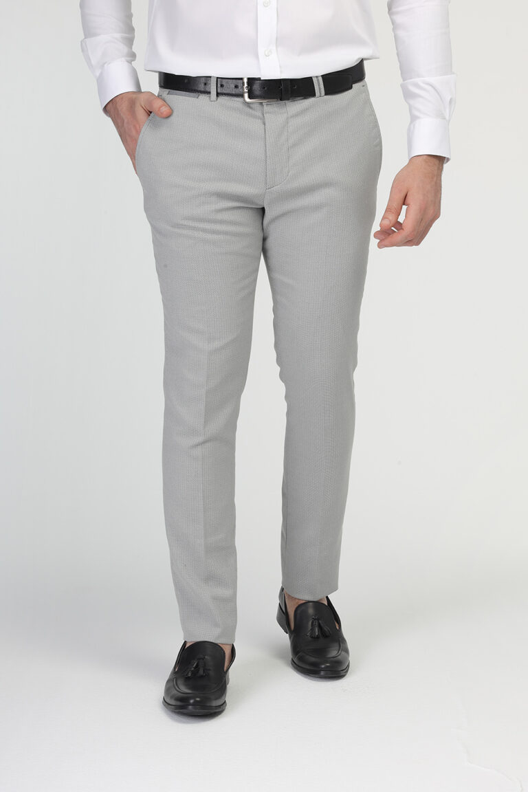 Slim Fit Classic Pants Gray - TIE HOUSE