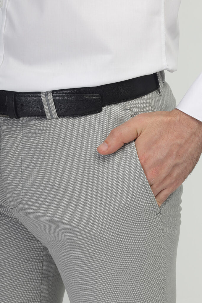 Slim Fit Classic Pants Gray - TIE HOUSE