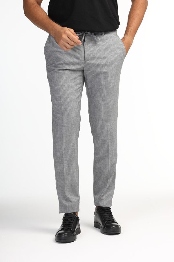 Slim Fit Classic Pants Light Gray - TIE HOUSE