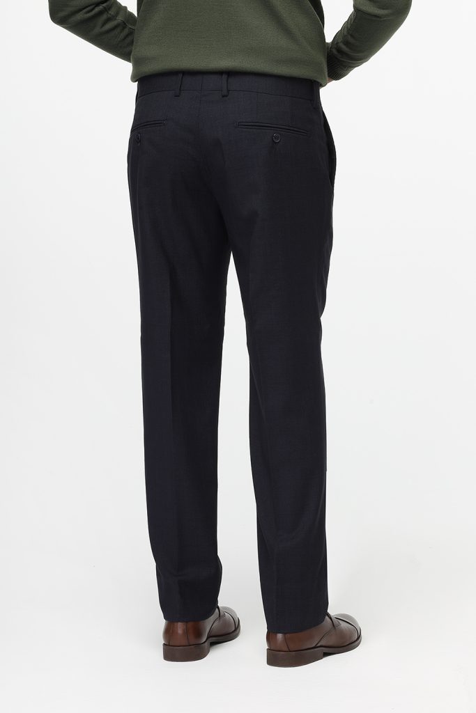 Straight Fit Classic Pants Dark Blue - TIE HOUSE