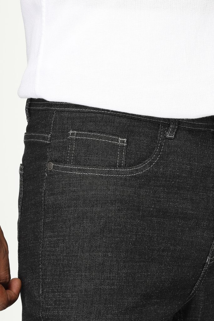 Slim Straight Fit Trousers Jeans Dark Gray - TIE HOUSE