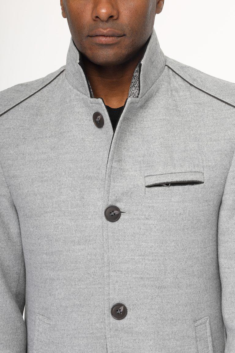 Regular Fit Coat Light Gray - TIE HOUSE