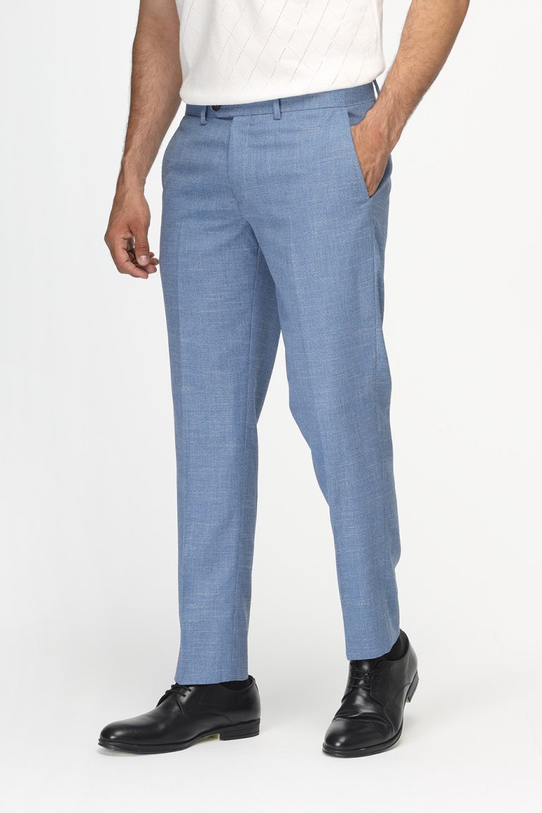 Slim Straight Fit Classic Pants Light Blue - TIE HOUSE